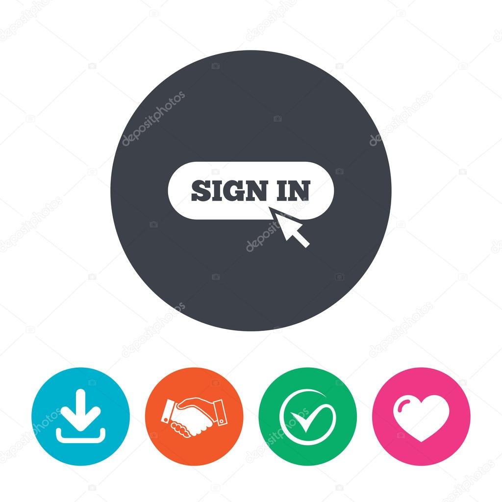 Sign in with cursor pointer icon. Stock Vector Image by ©Blankstock ...