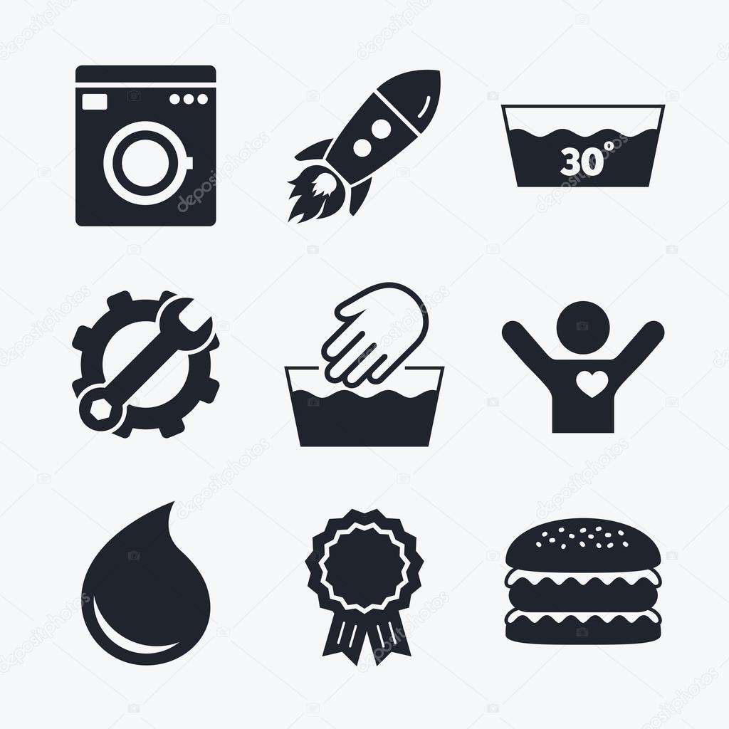 Wash icons. Machine washable Stock Vector by ©Blankstock 91800042