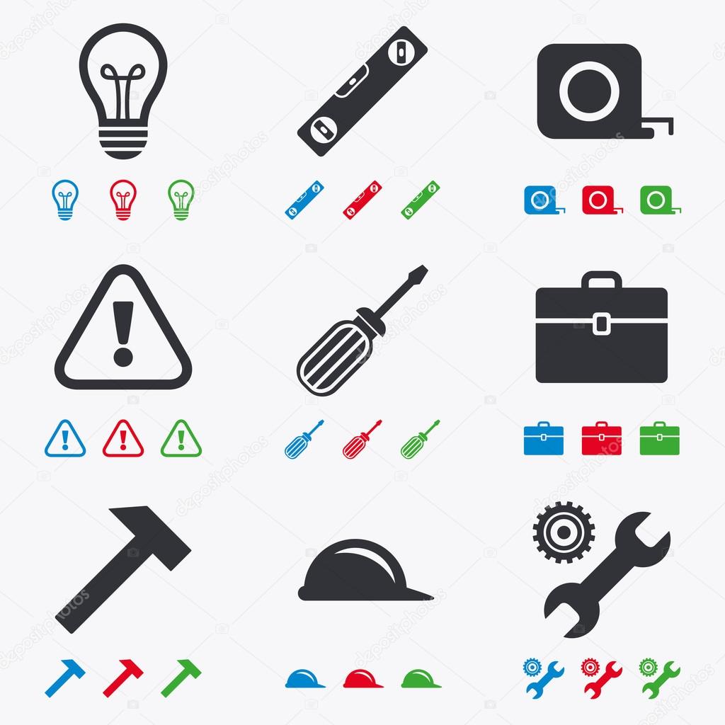 Repair, construction icons. Engineering signs. Stock Vector by ...