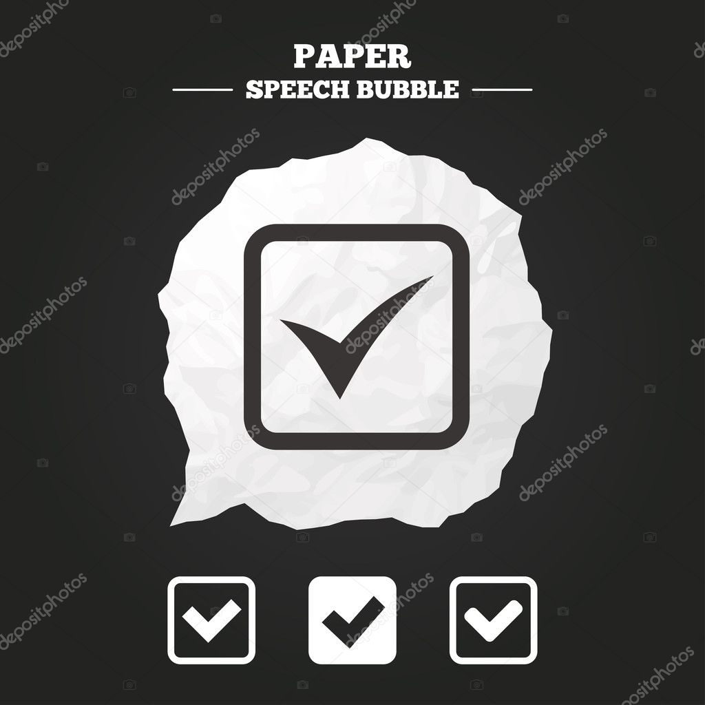 Check signs. Checkbox confirm icons. Stock Vector by ©Blankstock 92437470