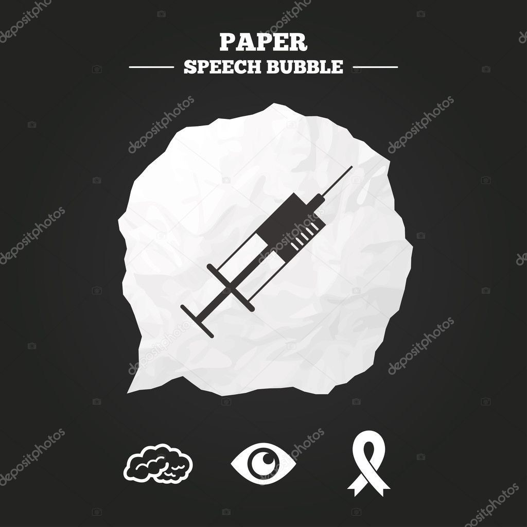 Medicine icons. Syringe, eye, brain Stock Vector by ©Blankstock 92450610