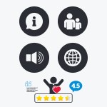 Information sign and group. Communication icons. Stock Vector Image by ...