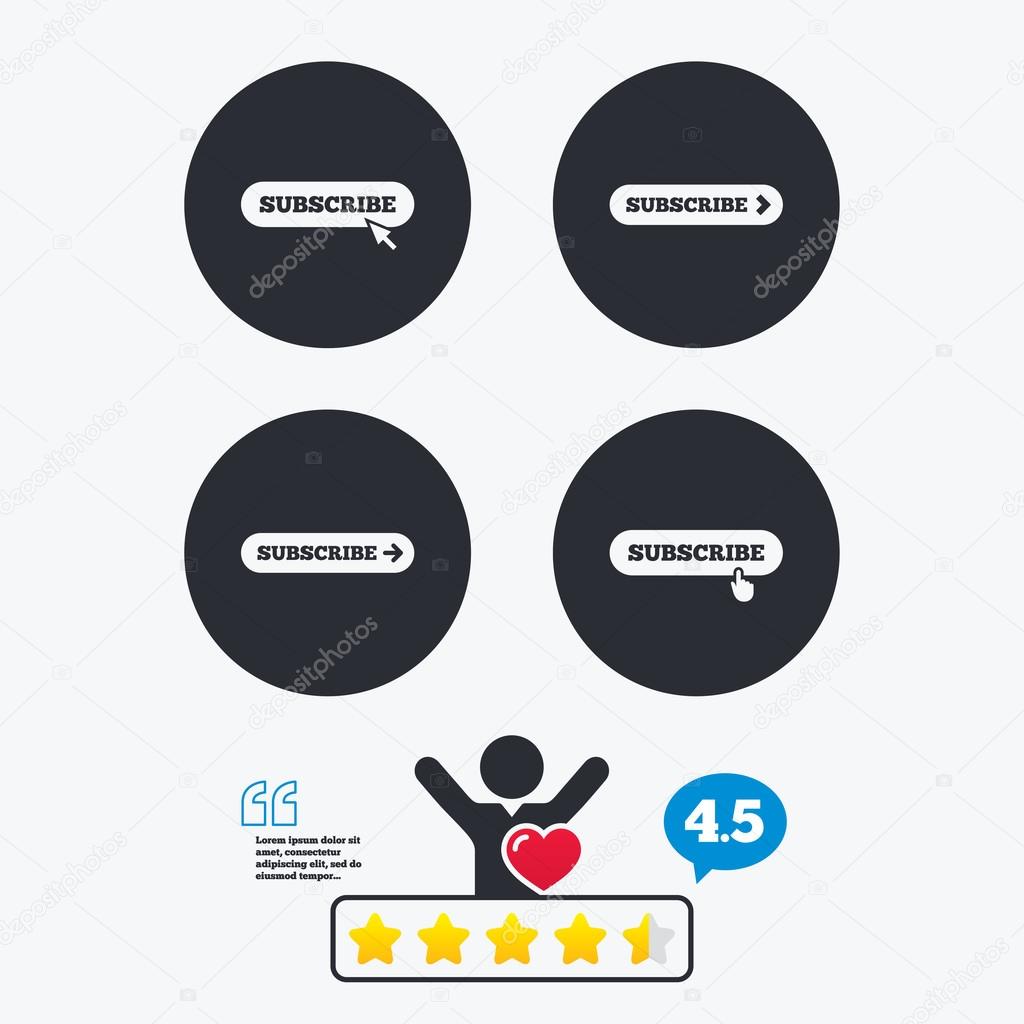 Subscribe icons. Membership signs with arrow. Stock Vector Image by ...