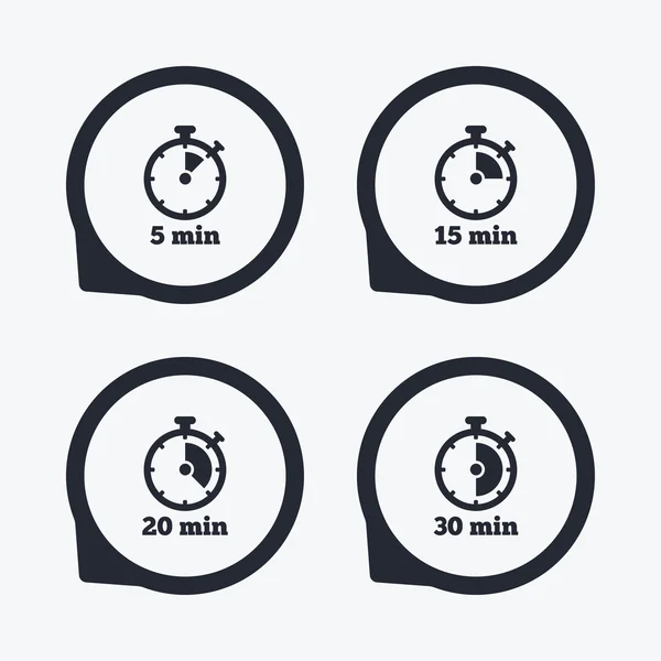 Timer icons. Five minutes stopwatch Stock Vector Image by ©Blankstock ...