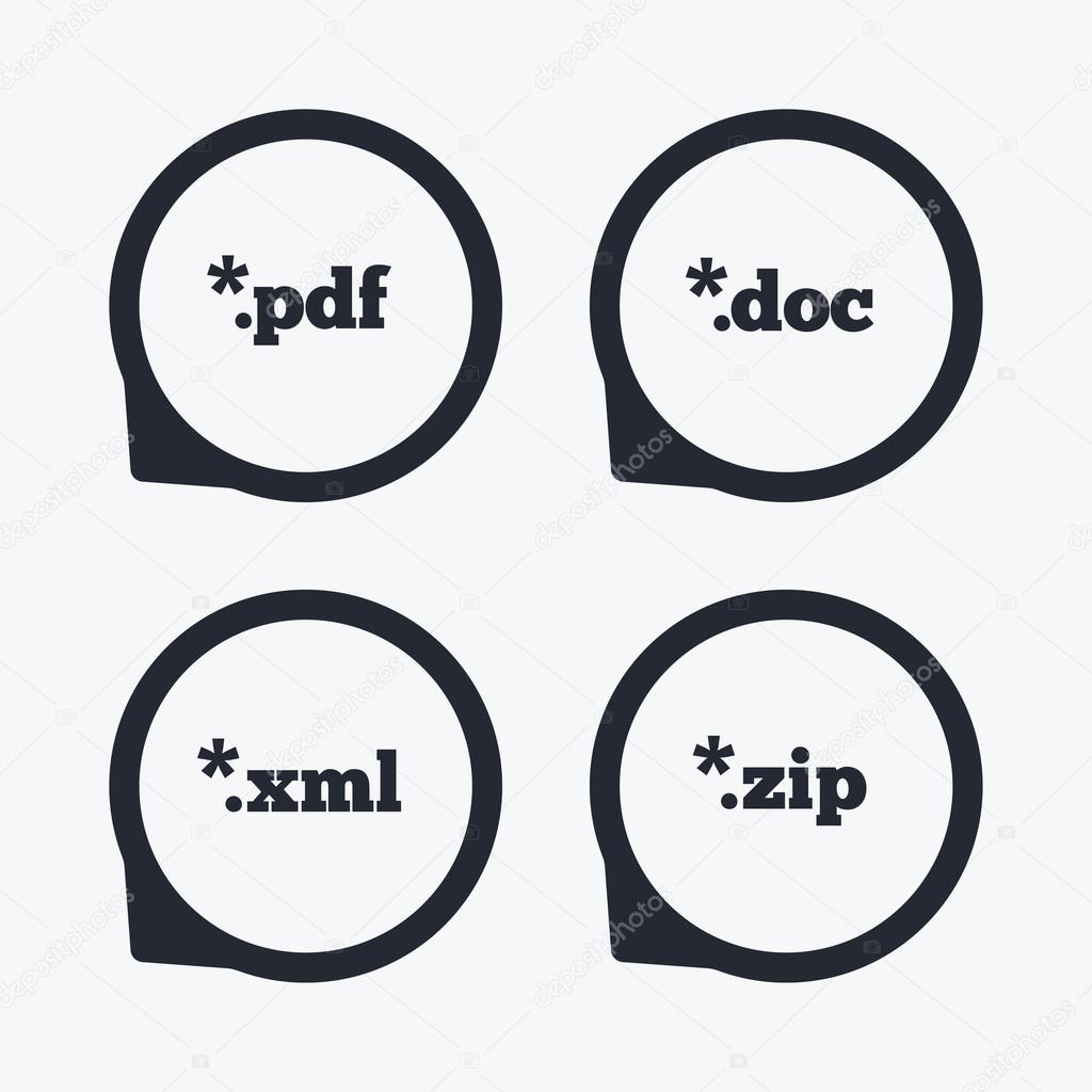 Document signs. File extensions symbols. Stock Vector by ©Blankstock ...