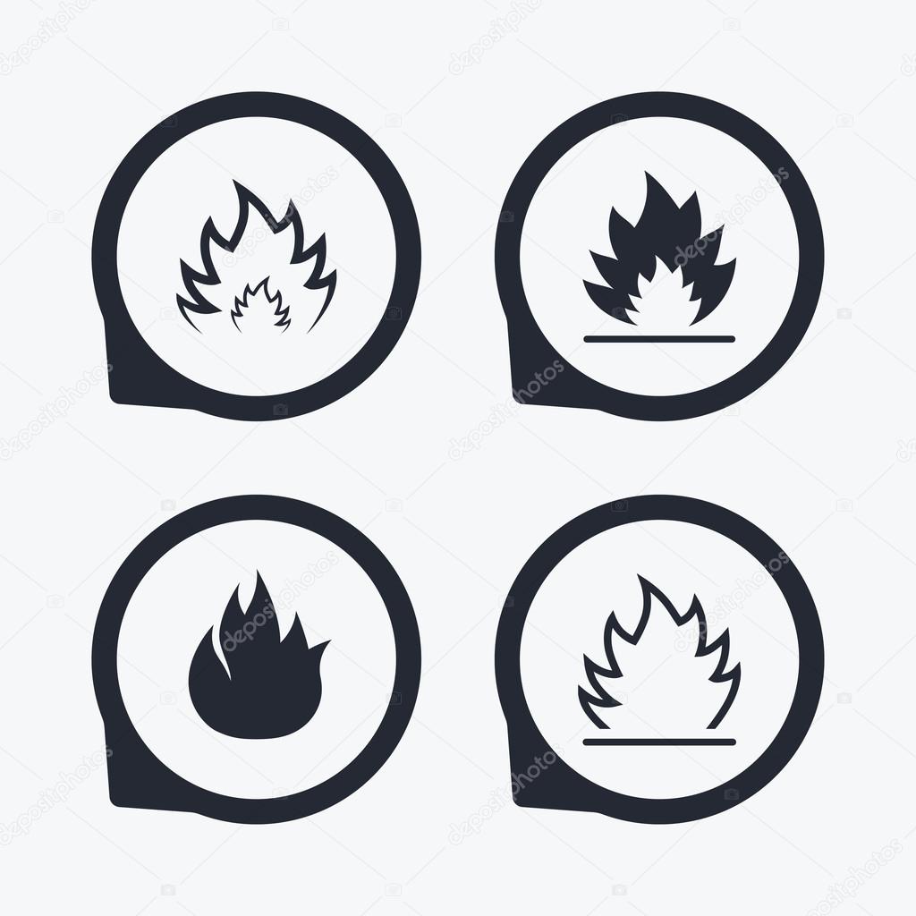 Iconos de llama de fuego. Señales de calor . Vector de stock por ...