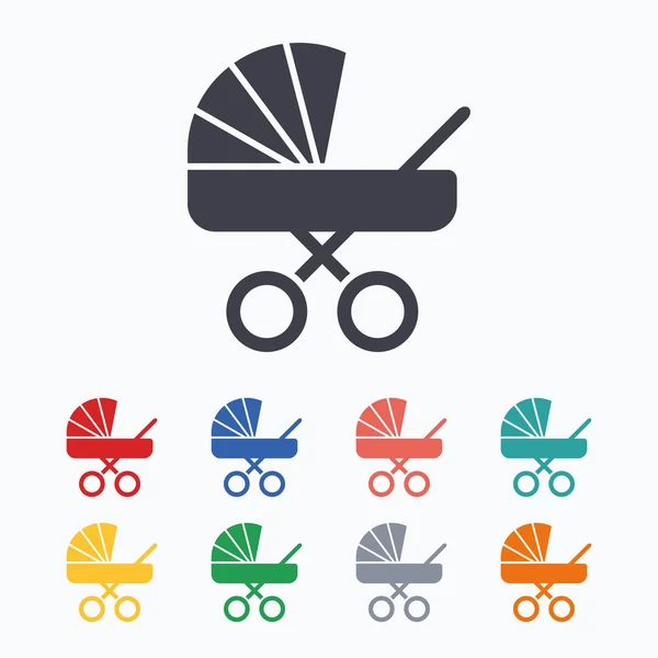 Baby pram stroller sign icon. Baby buggy symbol. Stock Vector Image by ...