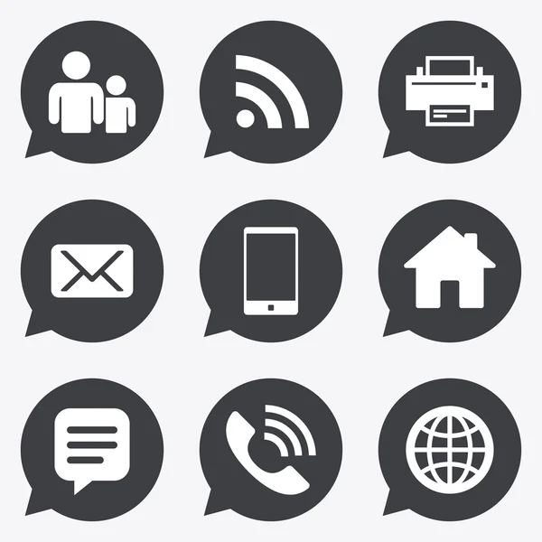 Contact, mail icons. Communication signs. Stock Vector by ©Blankstock ...