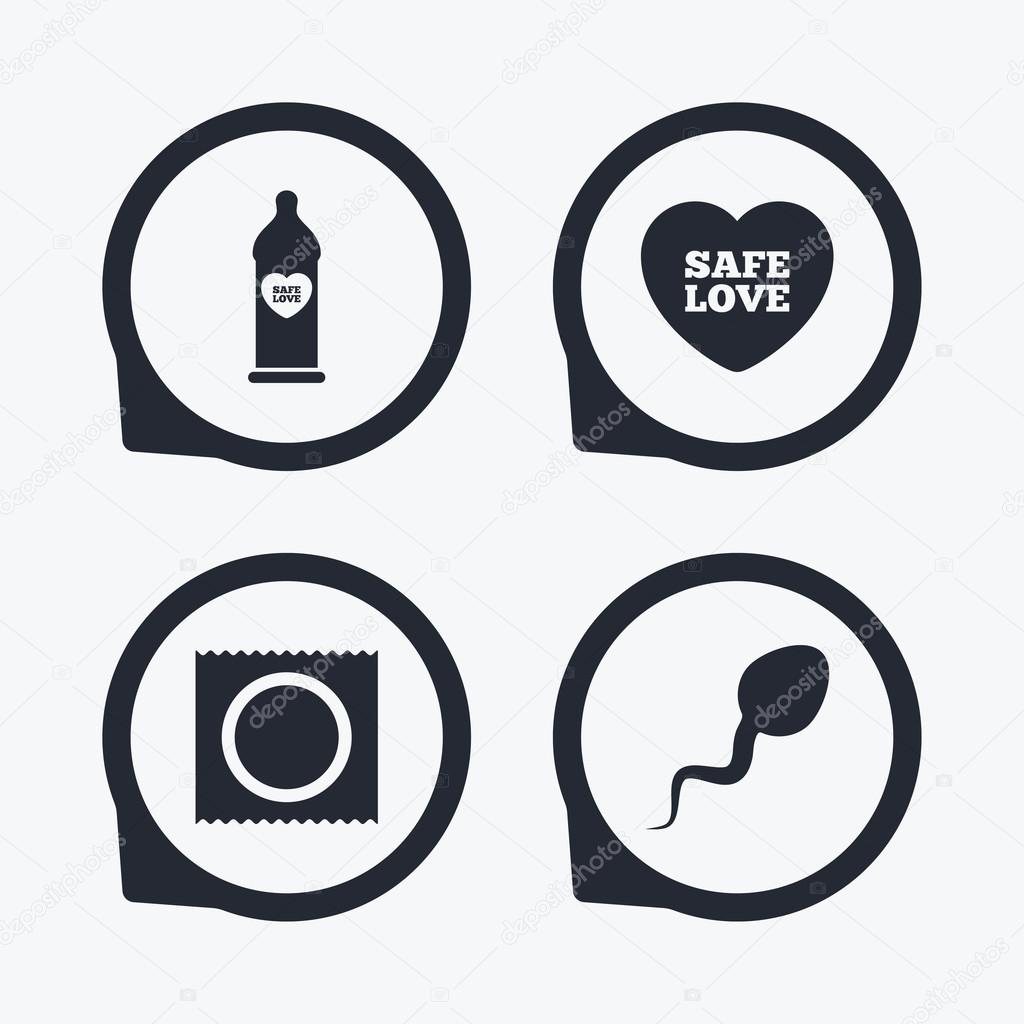 Safe Sex Love Icons Condom In Package Symbols Safe Sex Vector Clip My Xxx Hot Girl