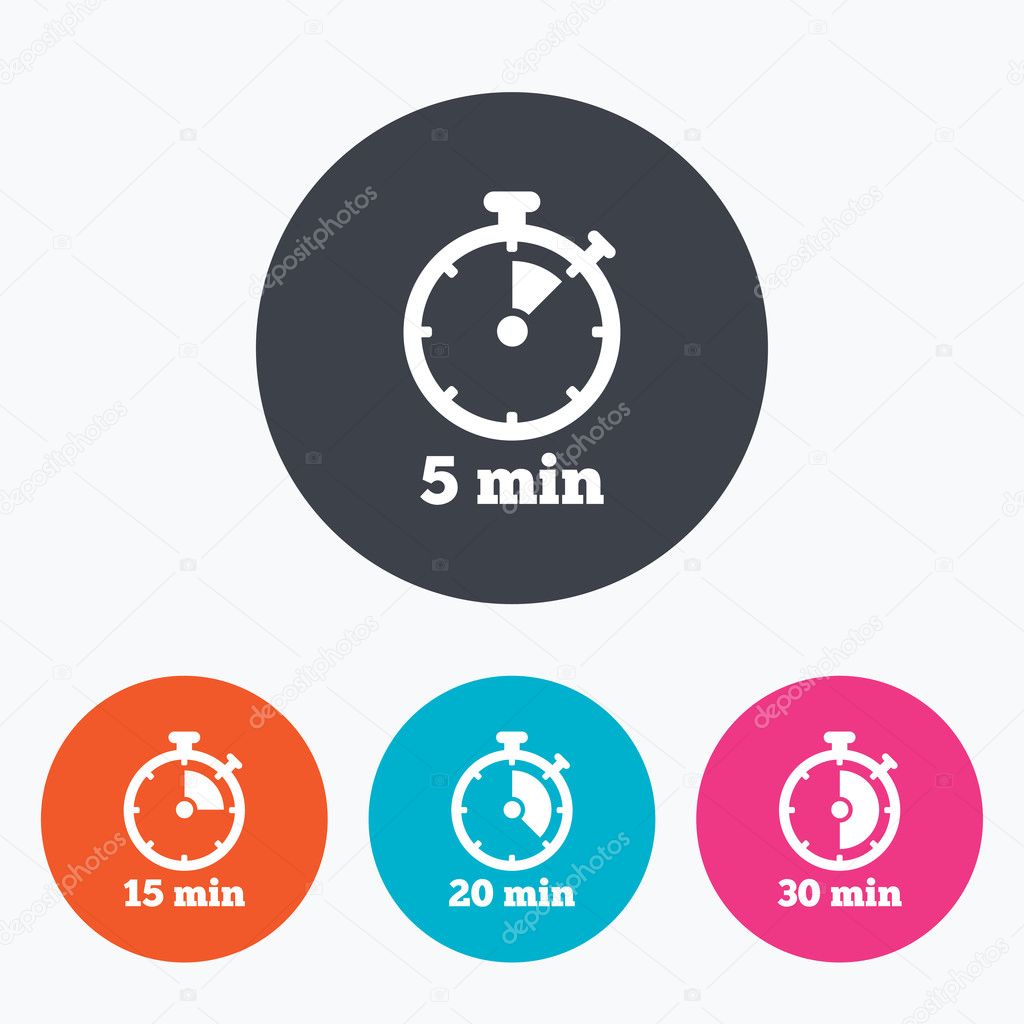 Timer icons. Five minutes stopwatch Stock Vector Image by ©Blankstock ... Timer icons. Five minutes stopwatch Stock Vector Image by ©Blankstock ...