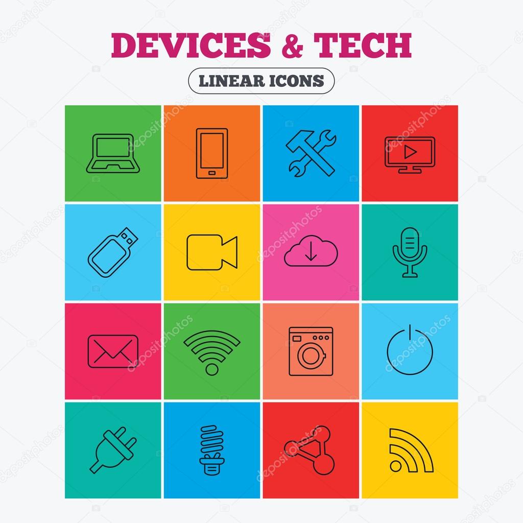 Devices and technologies icons. Stock Vector Image by ©Blankstock #96139528