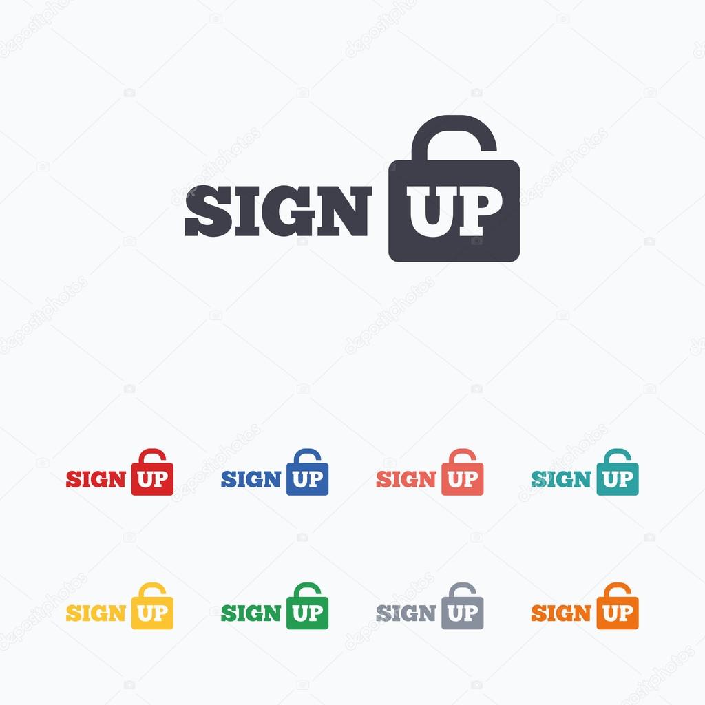 Sign up sign icons Stock Vector Image by ©Blankstock #96145094