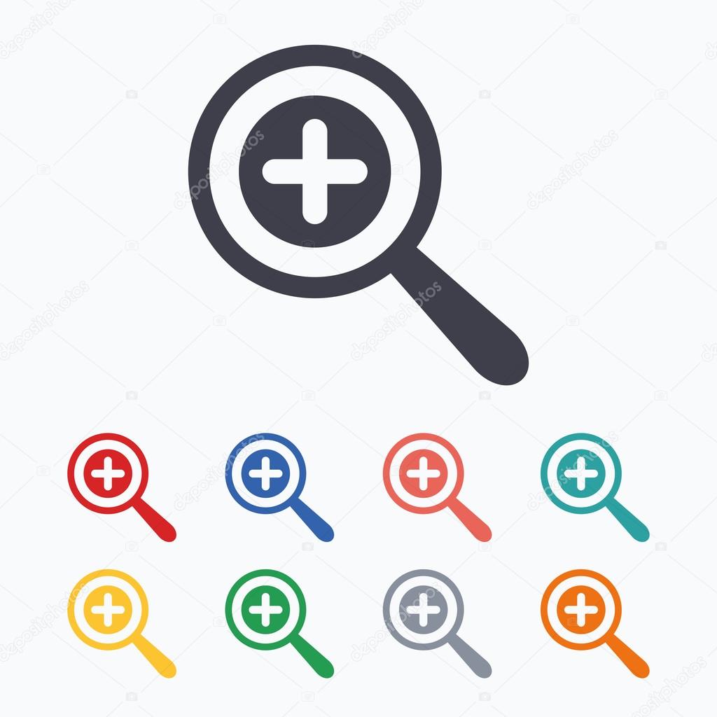 Magnifier glass sign icons Stock Vector by ©Blankstock 96152128