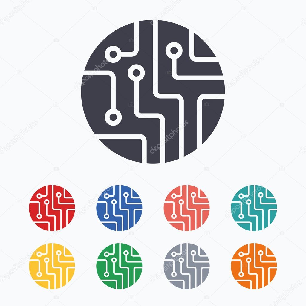 Circuit board sign icons Stock Vector by ©Blankstock 96966710
