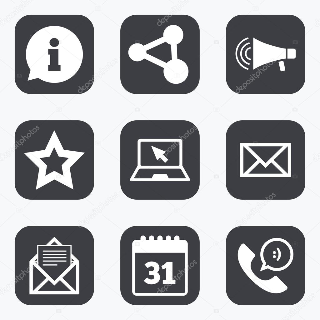 Communication icons. Contact, mail signs. Stock Vector by ©Blankstock ...