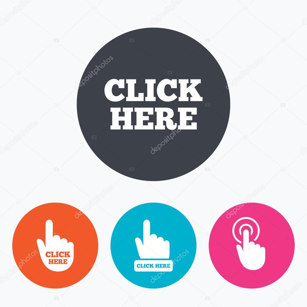 Click here signs. Stock Vector by ©Blankstock 98357992