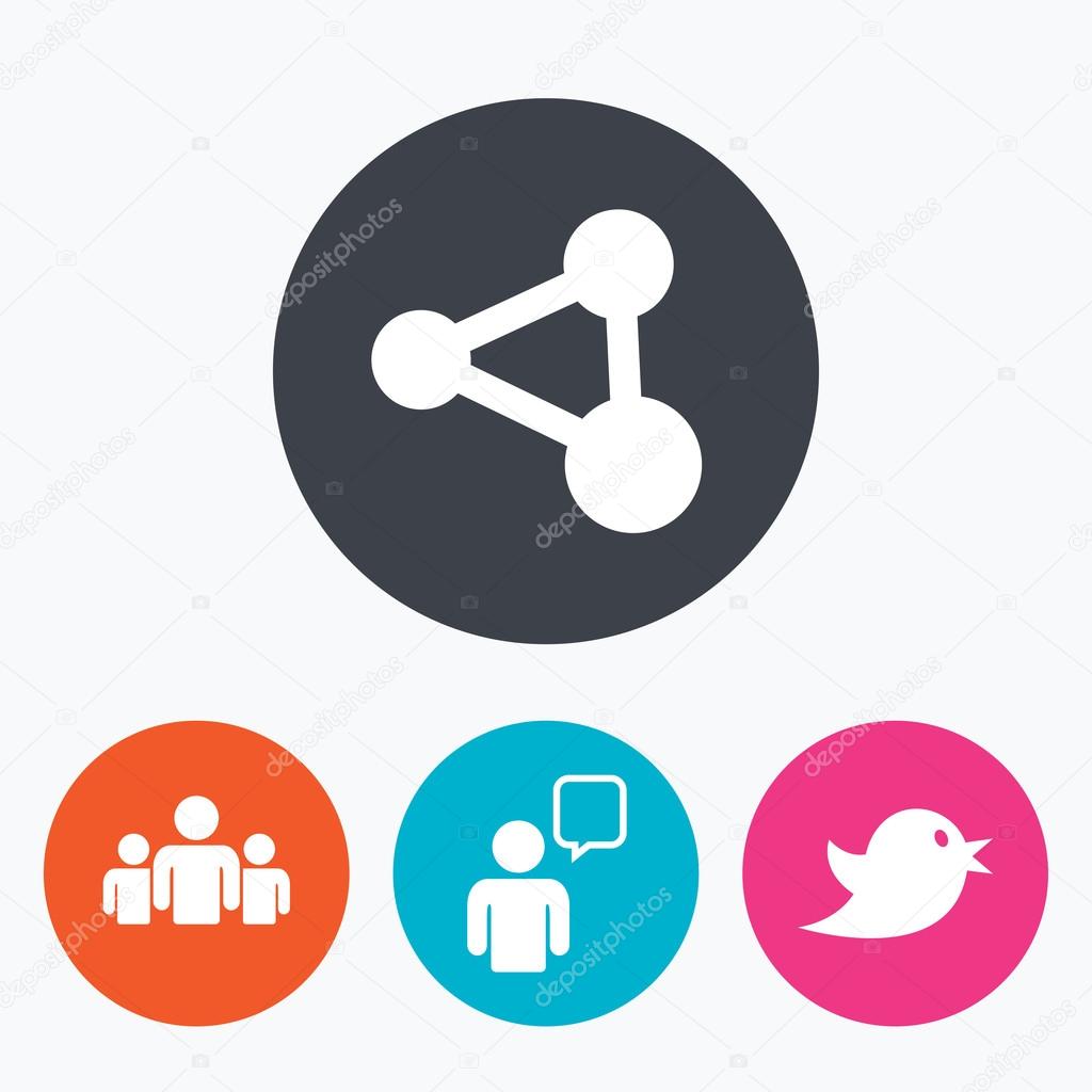 Group of people and share icons. Stock Vector by ©Blankstock 98359250