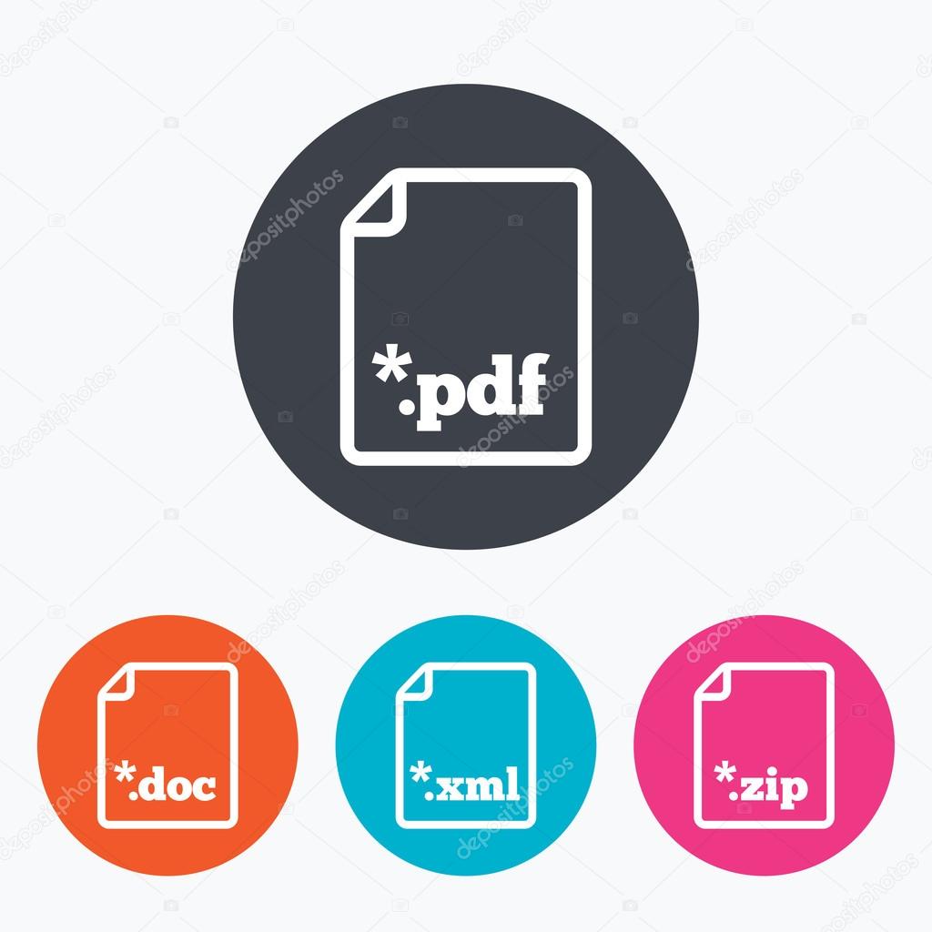 Document signs. File extensions symbols. Stock Vector Image by ...