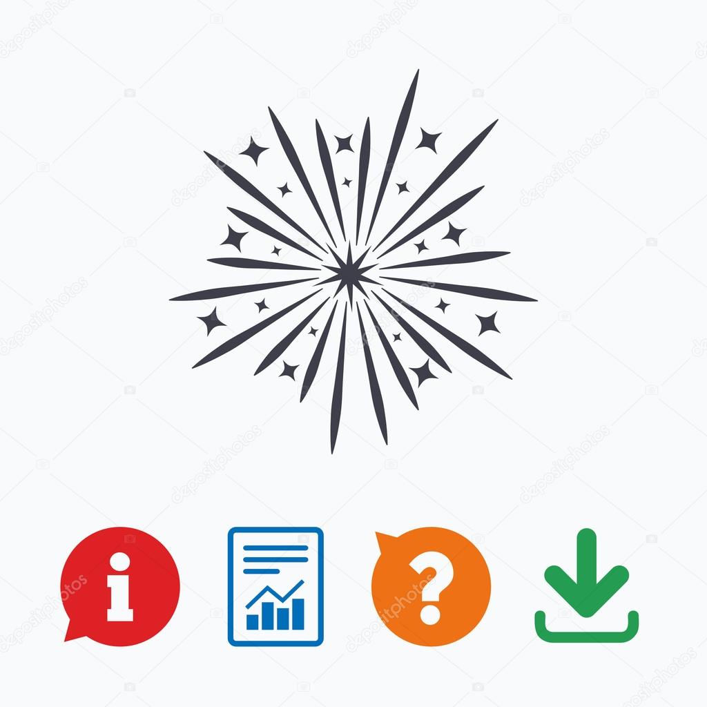 Fireworks sign icon. Explosive pyrotechnic show. Stock Vector by ...