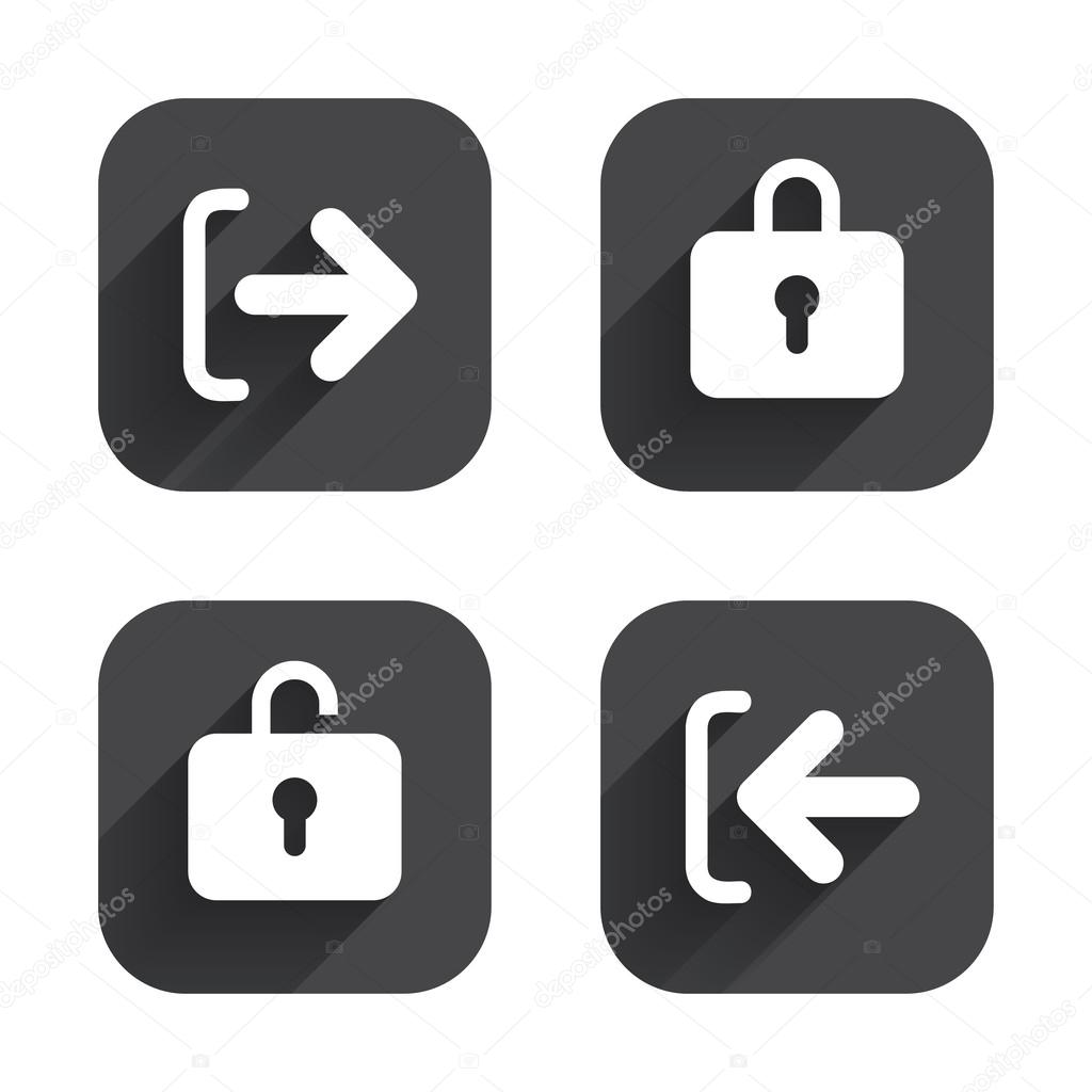 Login and Logout icons. Stock Vector Image by ©Blankstock #98364664