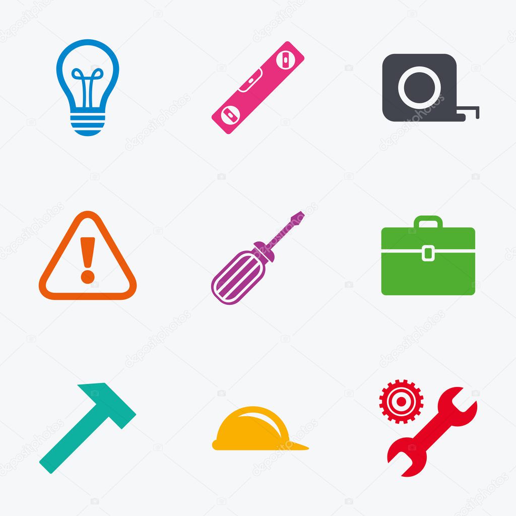 Repair, construction icons. Engineering signs. Stock Vector Image by ...