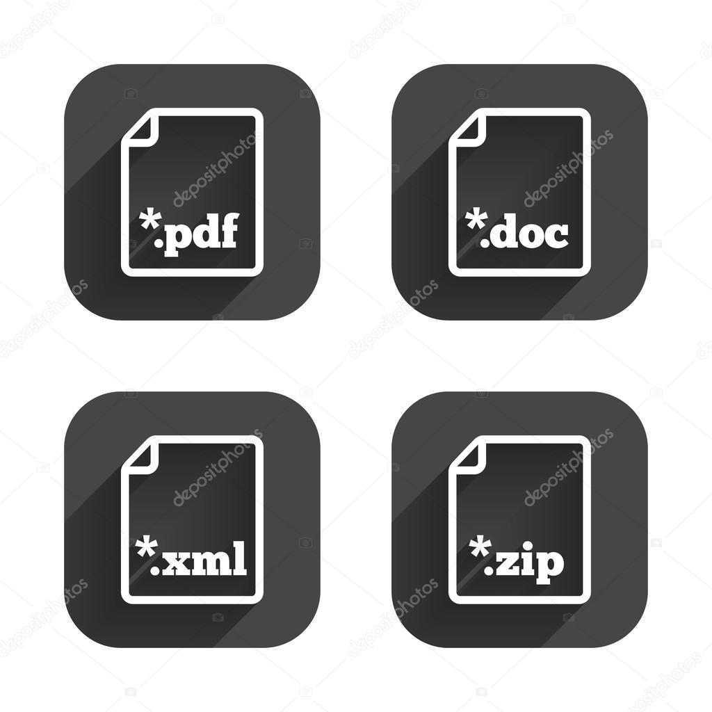 Document signs. File extensions symbols. Stock Vector by ©Blankstock ...
