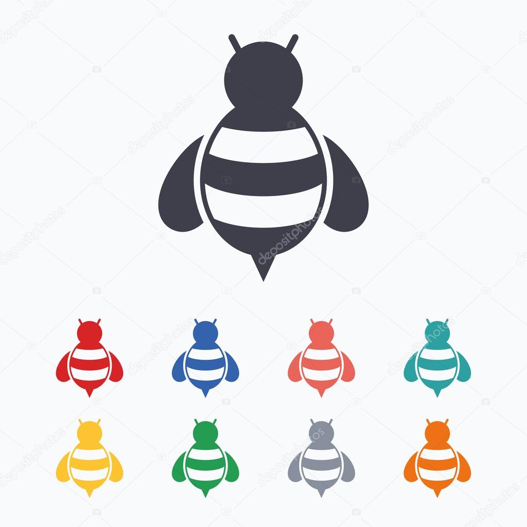 Bee sign icons Stock Vector by ©Blankstock 99438320
