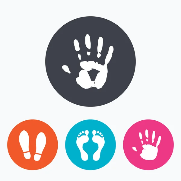 Hand and foot print icons. Stock Vector Image by ©Blankstock #142001324