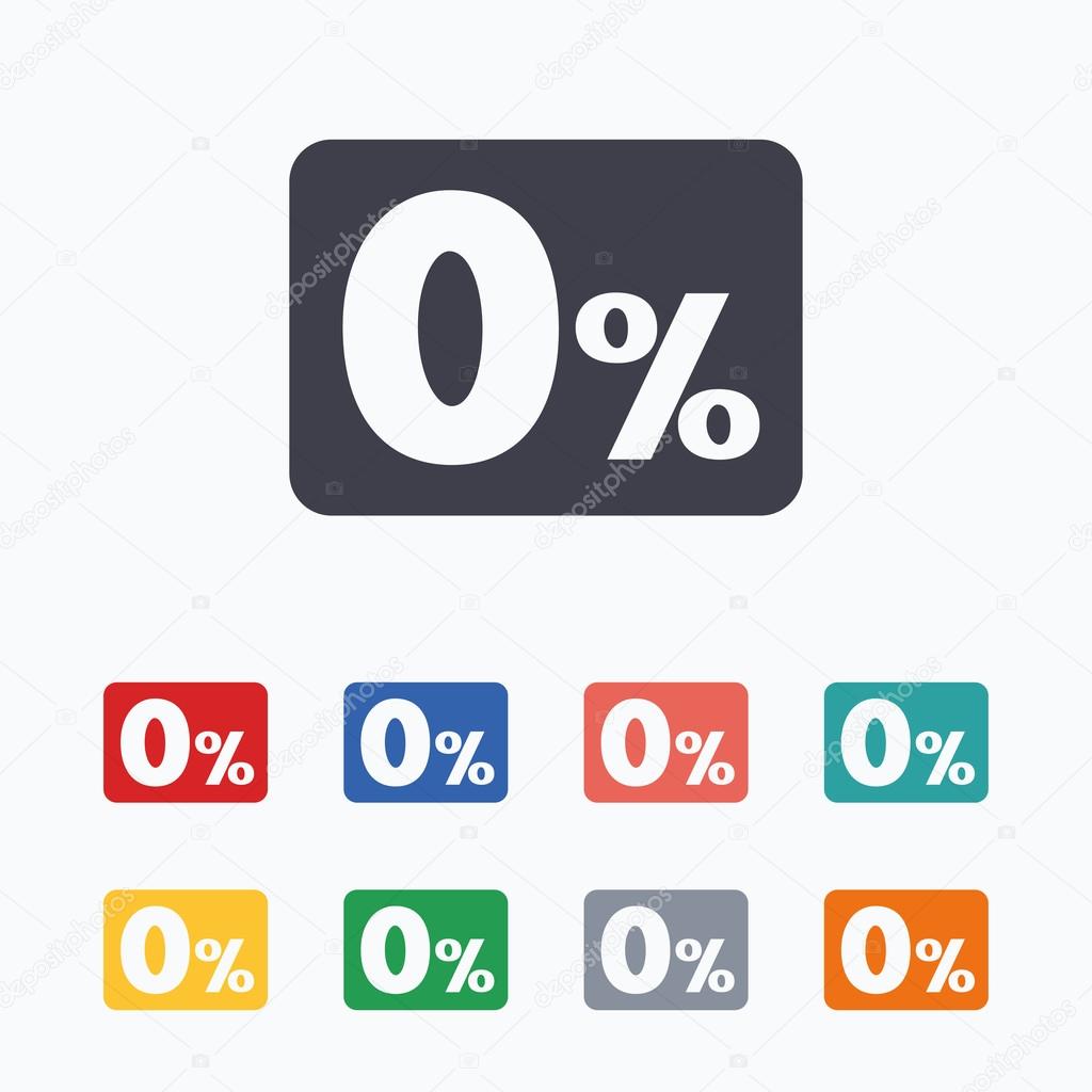 Zero percent sign icons Stock Vector by ©Blankstock 99441458