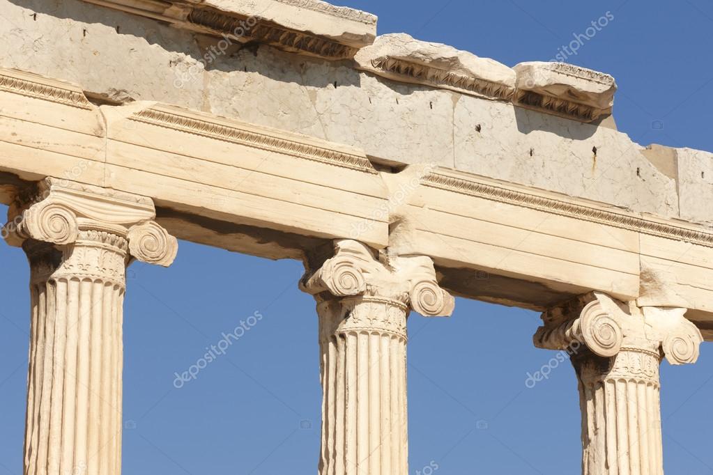Acropolis of Athens. Erechtheion columns. Greece — Stock Photo ...