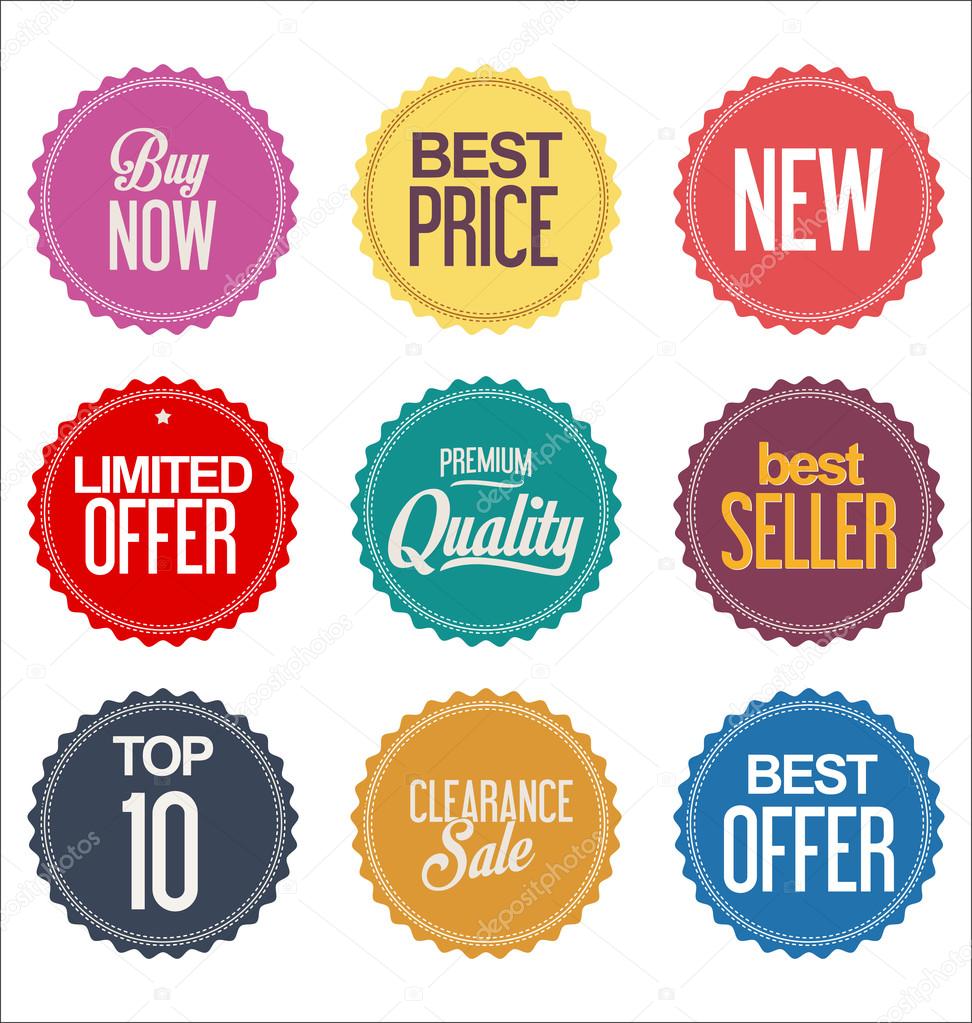 Vente promo étiquettes et autocollants collection Vecteur par ...