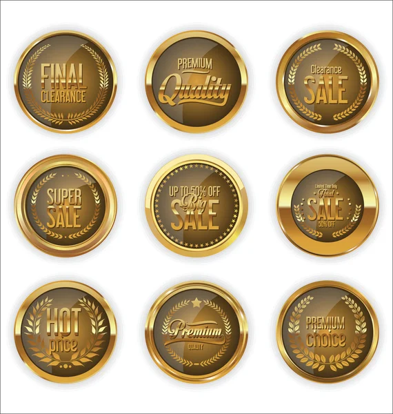 Golden metal badges colection Stock Vector Image by ©totallyout #55986593