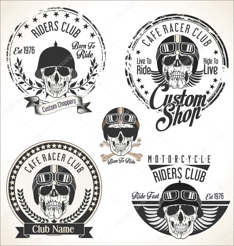 Set of Vintage motorcycle emblems and labels Stock Vector Image by ...
