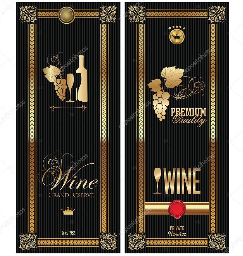 Golden wine label collection Stock Vector Image by ©totallyout #56828549