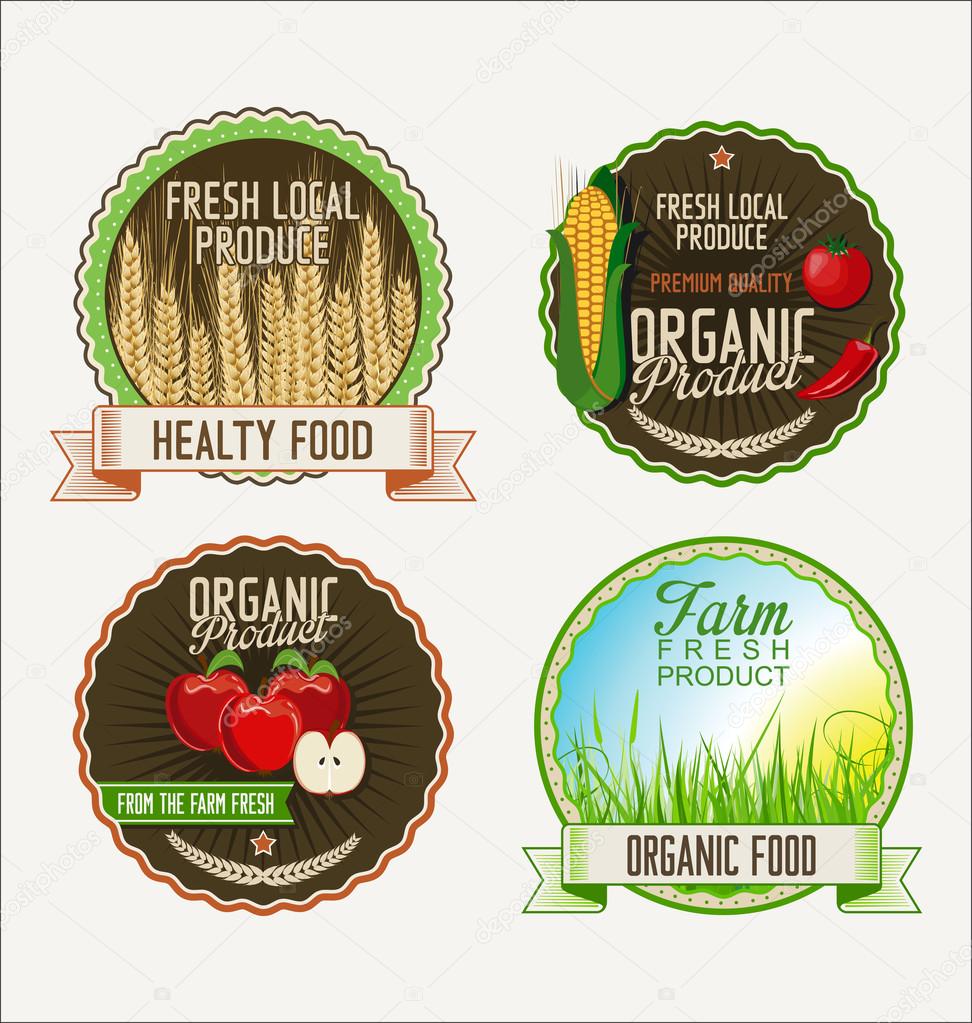 Set of Fresh Organic Labels — Stock Vector © totallyout #90670004