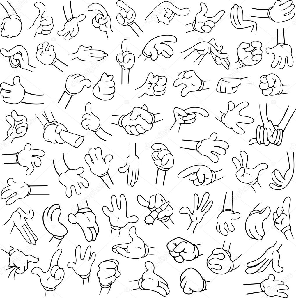 Cartoon Hands Pack Lineart 2 Stock Vector Image by ©LironPeer #75291369