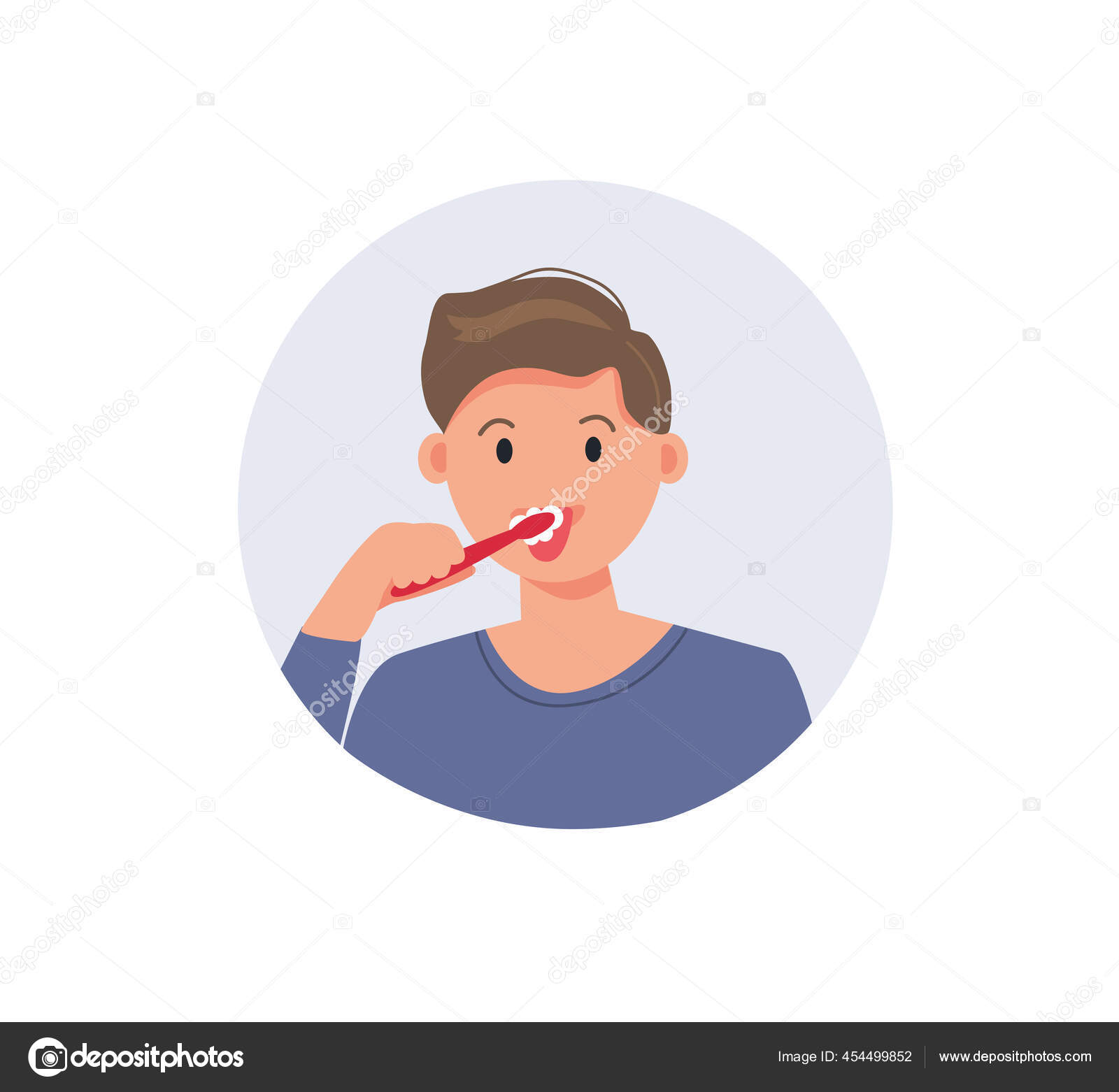 Teeth Brushing Flat Vector Illustration Stock Vector by ©idioma1 454499852