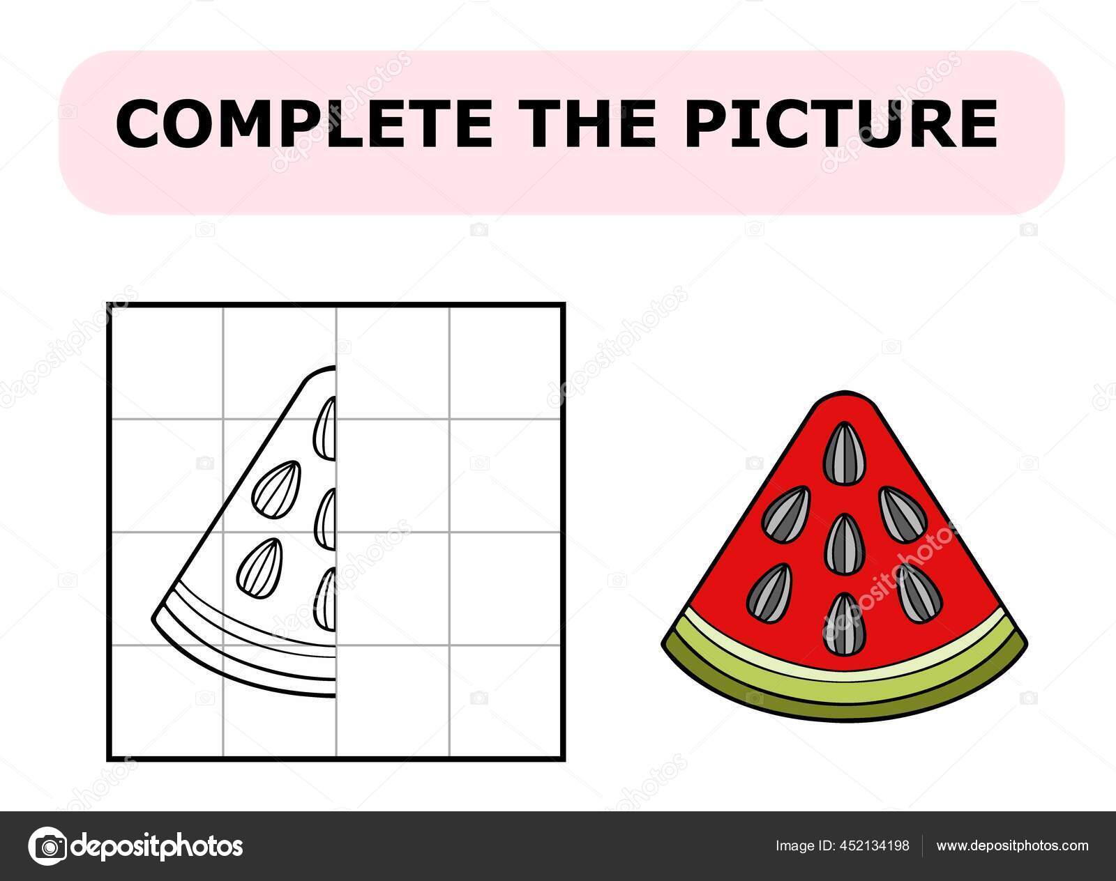 Completa la imagen. Libro para colorear. Juego educativo para niños ...