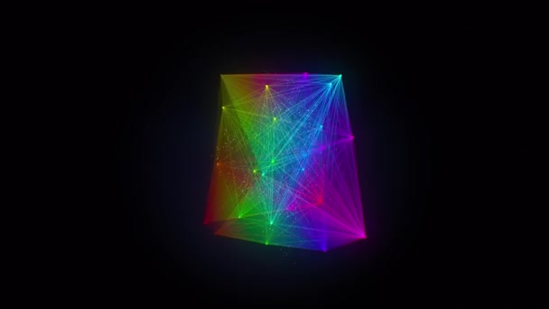 Abstract Colorful Plexus structure form 3D animation. Digital and ...