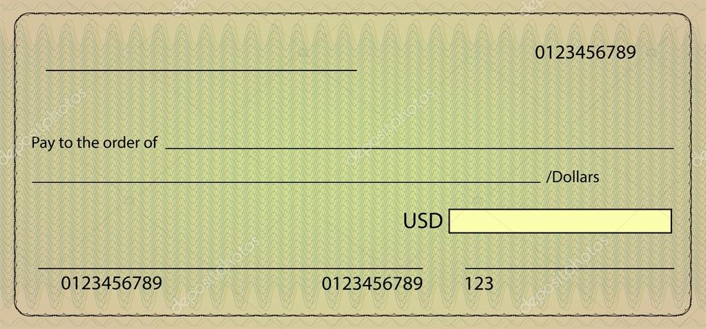 Bank check blank order. Vector stock illustration Stock Vector Image by ...