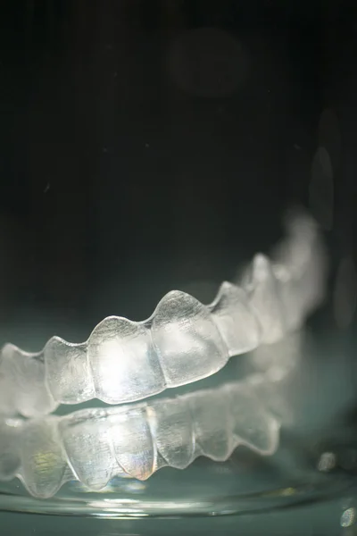 Invisible dental teeth brackets tooth plastic braces - Stock Image ...