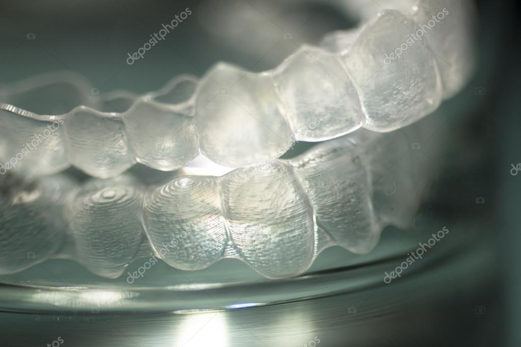 Invisible dental teeth brackets tooth plastic braces — Stock Photo ...