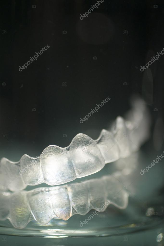 Invisible dental teeth brackets tooth plastic braces — Stock Photo ...