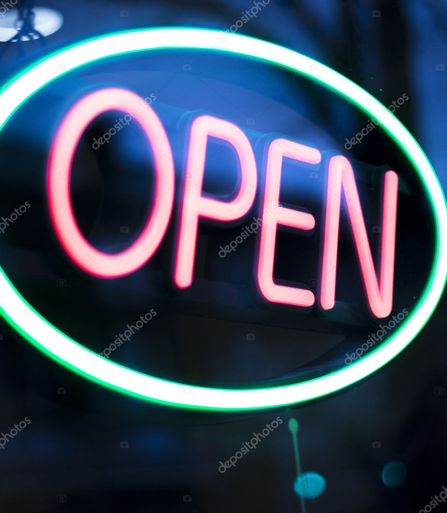 Neon shop open store sign Stock Photo by ©edwardolive 94172256