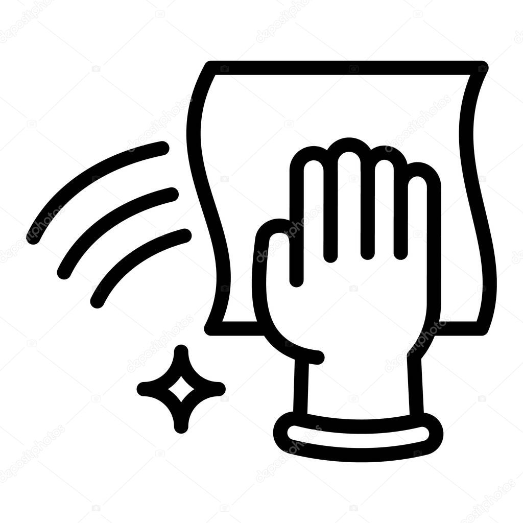 Icono de trapo limpio, estilo de contorno 2022