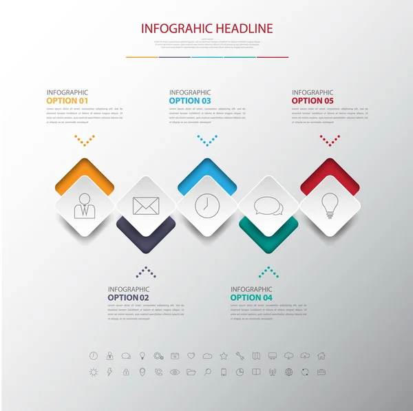 Time line color template. Horizontal line. Vector infographic ...