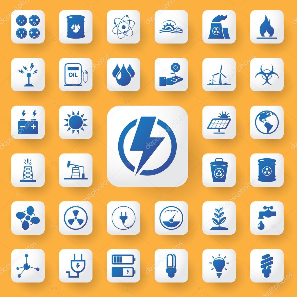 App icon energy sign Icons set. vector illustration. Stock Vector Image ...