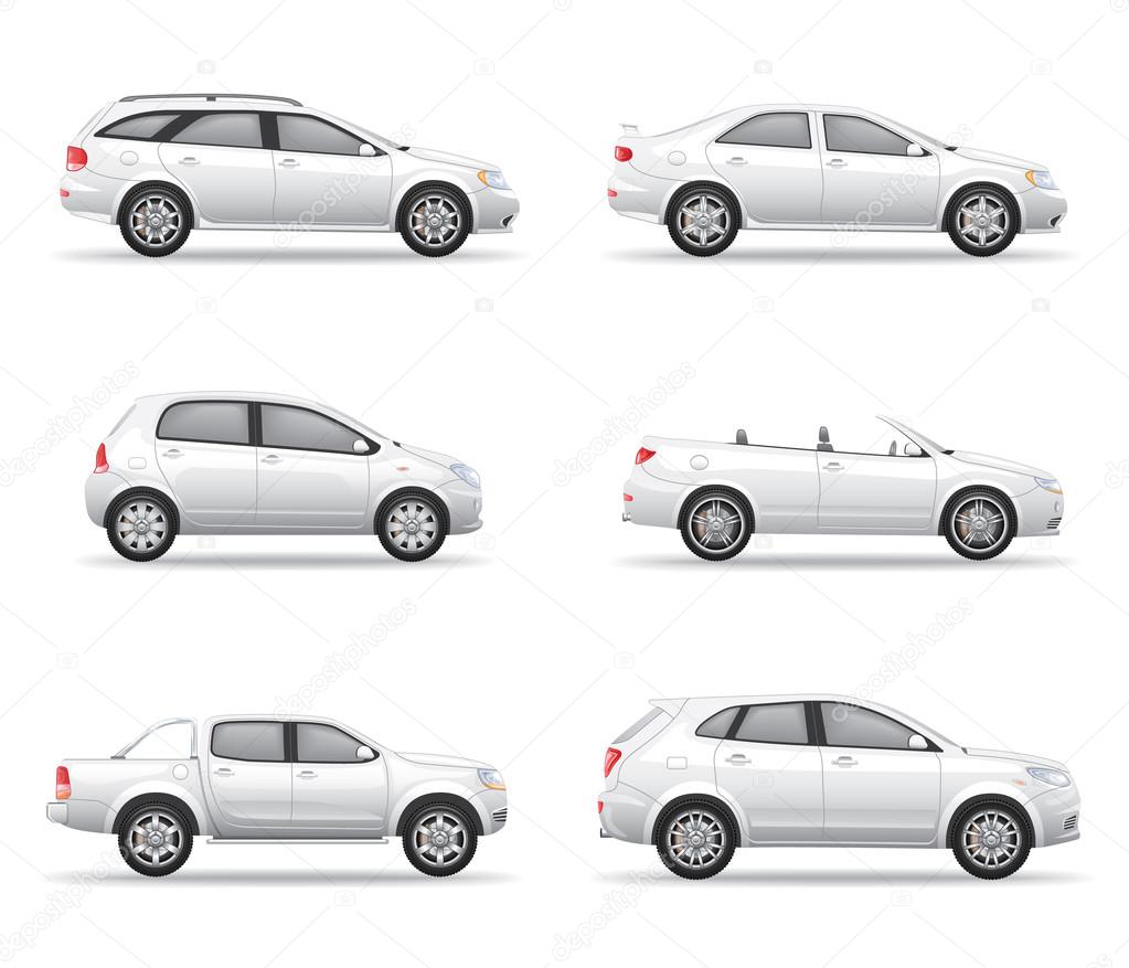White Cars Set Stock Vector by ©Opka186 96732946