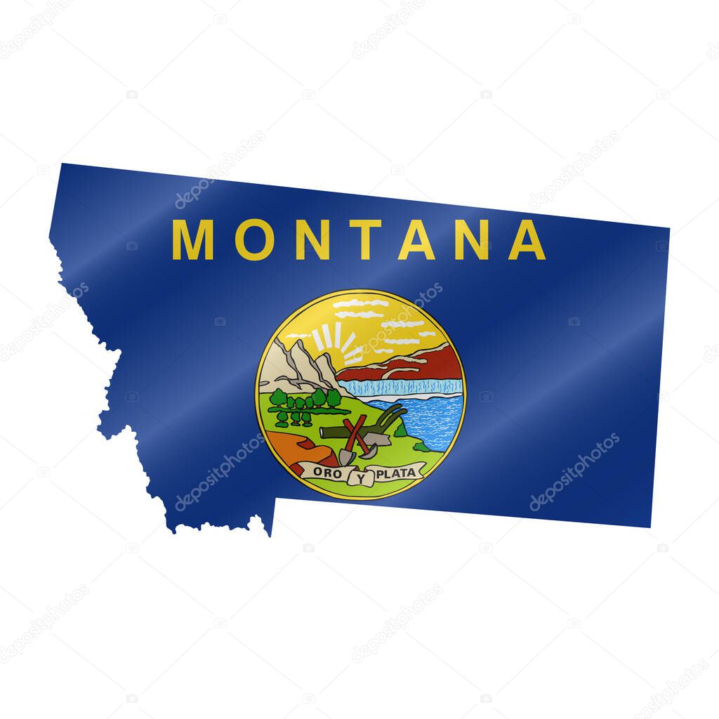 Mapa de Montana detallado con la bandera de Montana. Mapa vectorial con ...