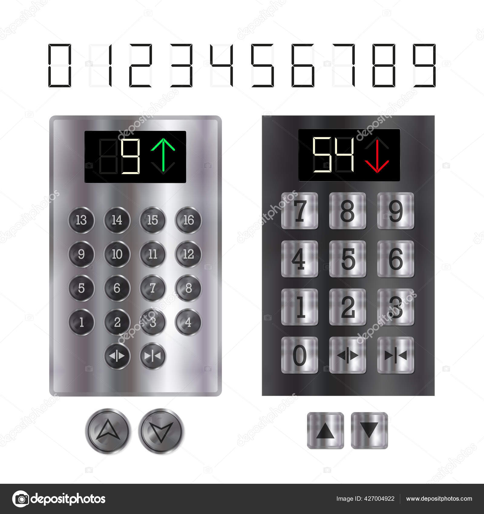 Ascensor Panel Control Del Ascensor Botones Redondos Cuadrados ...